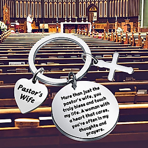bobauna Pastors Wife Gift Church Minister Keychain Christian Jewelry A Woman With A Heart That Aares You're Often In My Thoughts And Prayers Appreciation Gift (pastor's wife keychain)