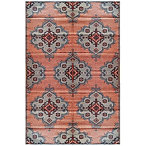 BalajeesUSA Premium Outdoor Plastic Patio Rugs – 6x9, Orange, Yellow, Grey, Durable and Affordable, Multipurpose, Woven Plastic Straw, All-Weather and Waterproof Rug, Reversible Camper Rug, Recycled