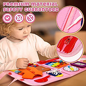 Buauty Busy Board Montessori Toys for 1 2 3 4 Year Old Toddlers, Sensory Toys Board Preschool Activities Learning Education Toys Baby Travel Toys for Kids Age 1-4, Gifts for Girls Boys 1 2 3 Year Old