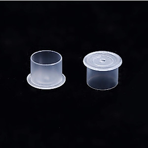 Tattoo Ink Caps Medium,1000pcs White Plastic Disposable Tattoo Ink Cups with Base,Makeup Tattoo Pigment Ink Cap Sizes 13mm Medium for Tattoo Ink,Tattoo Kits,Tattoo Supplies (M)