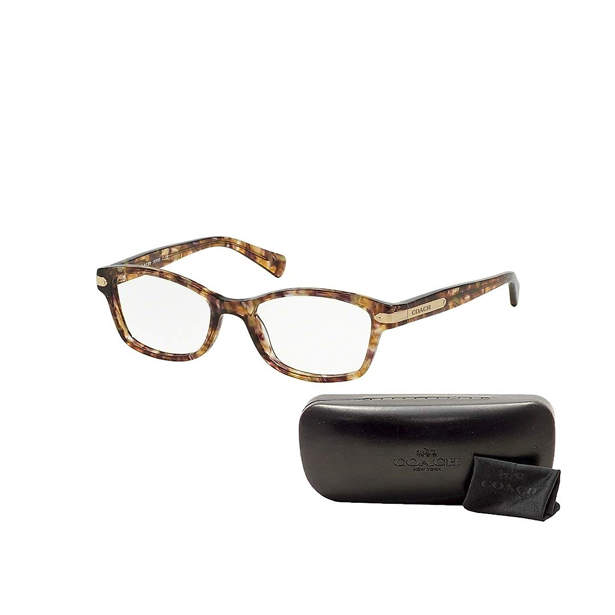 Coach HC6065 5291 51M Dark Tortoise/Dark Tortoise Military Sig C Rectangle Eyeglasses For Women+ BUNDLE With Designer iWear Eyewear Kit