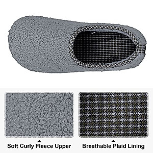 shevalues Cozy Ballerina House Slippers for Women Memory Foam Indoor Home Wide Slippers for Swollen Feet Grey size 8.5-9.5