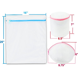 5 Pack - Simple Houseware Laundry Bra Lingerie Bags (2 Large & 3 Underwear Bags)