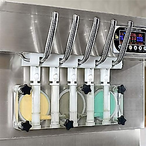 Kolice Commercial Desktop 5 Flavors Soft Serve Ice Cream Machine, Gelato Ice Cream Maker-ETL, 5 Different Discharge Nozzles, Upper Tanks Refrigerated, Transparent Dispenser Set