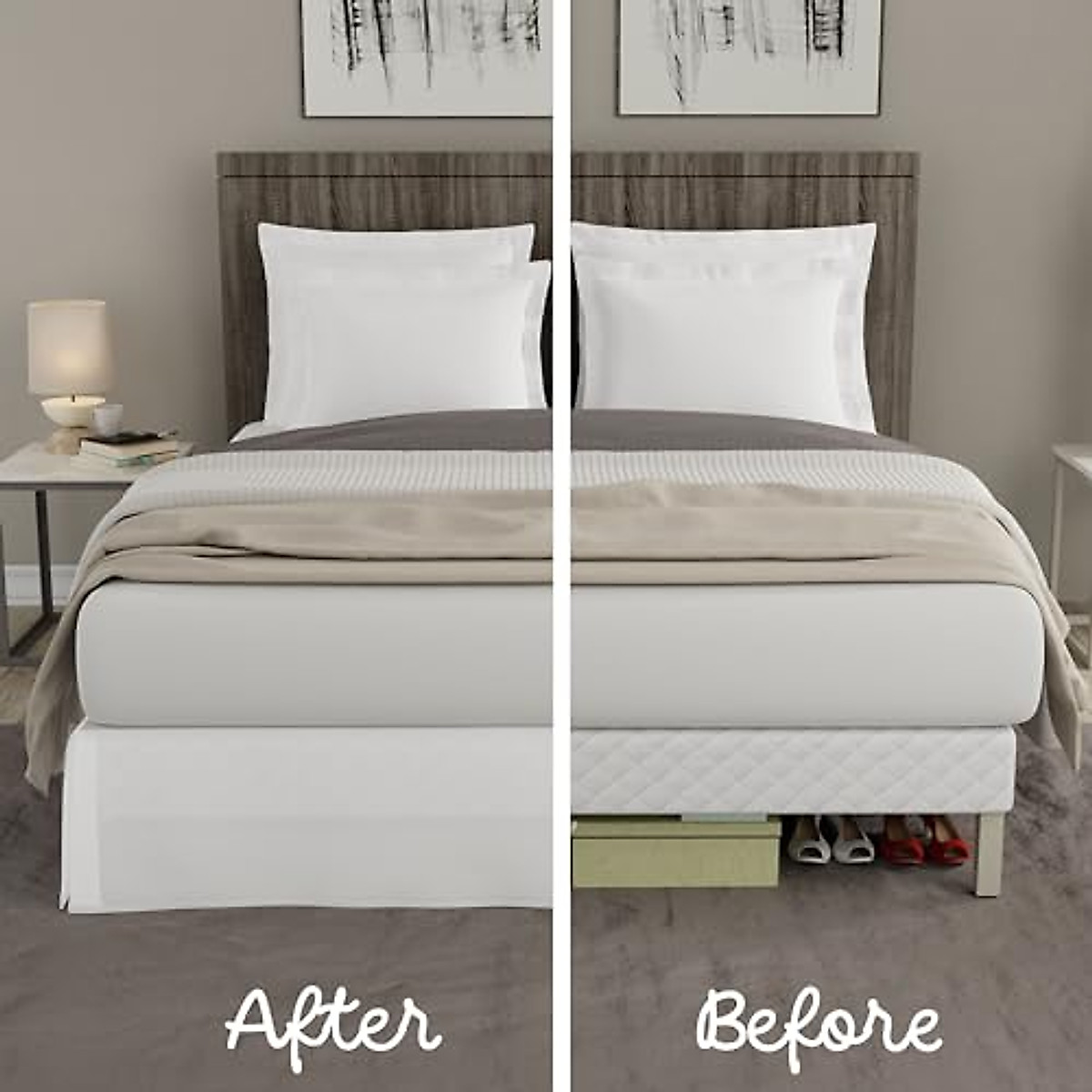 TODAY'S HOME Classic Tailored, Microfiber, 14" Drop Length Bed Skirt Dust Ruffle, Twin XL, White