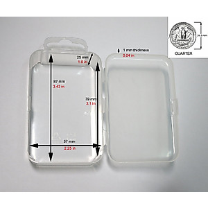 Maymom Small Plastic Box with Hinged Lid for Small Parts, Crafts, Beads, Jewelry and Watch Parts (6 Boxes, Clear)