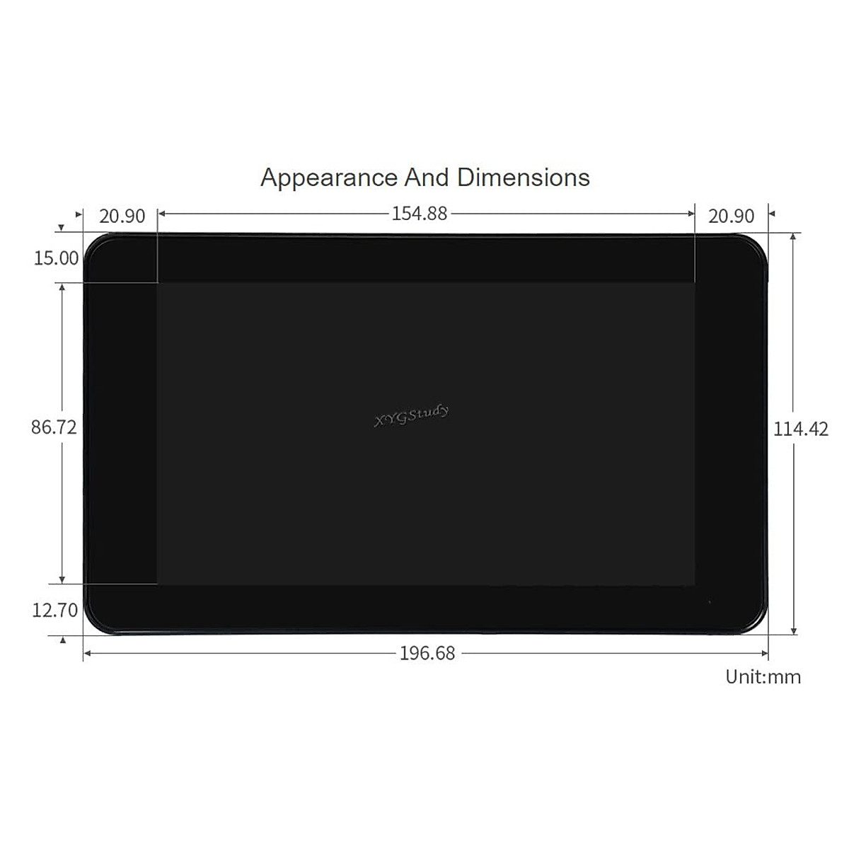 XYGStudy 7inch Capacitive Touch IPS Display Screen LCD for Raspberry Pi with Protection Case, DSI Interface Resolution 1024×600 Supports Raspberry Pi 4 Model B (7inch DSI LCD (C) (with case A))
