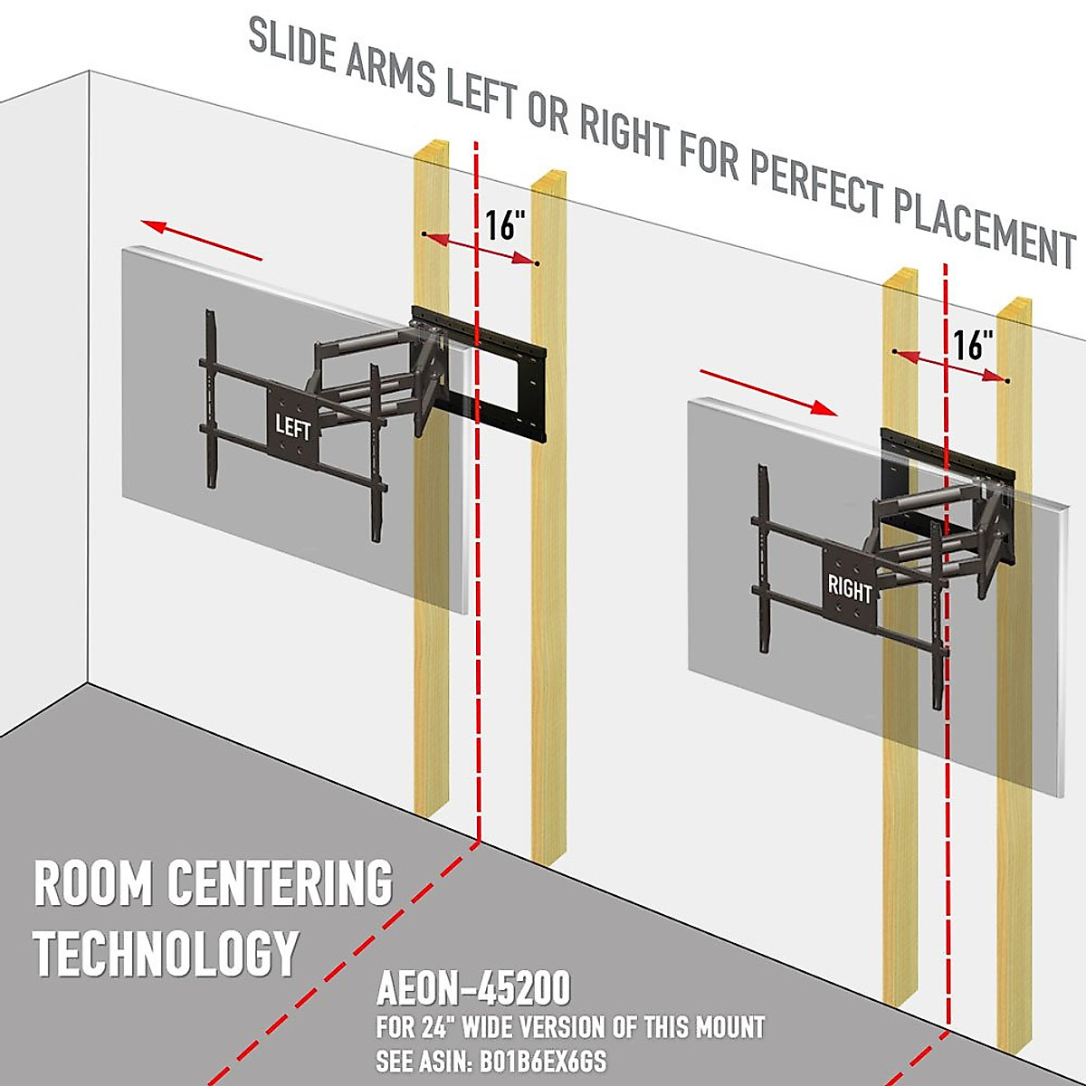 Full Motion TV Wall Mount with 32 inch Long Extension for 42 to 80 inch TVs