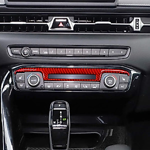 Agulier Compatible with Air Conditioner Switch Trim Panel Carbon Fiber Protection Frame Sticker Interior Accessories Decoration for Toyota Supra GR A90 A91 MK5 2019-2022(Red)