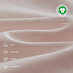 Simple&Opulence 100% Organic Cotton Sheet Set, Long Ruffle Bed Sheets (1 Flat Sheet, 1 Fitted Sheet and 1 Pillowcase) Elegant Shabby Chic Bedding Farmhouse Charming Vintage - Pink, Twin