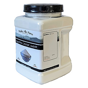 Superfine Caster Sugar By Medley Hills Farm in Reusable Container 2.5 lbs. - superfine sugar for baking of homemade treats, icing sugar, cakes - Product of USA