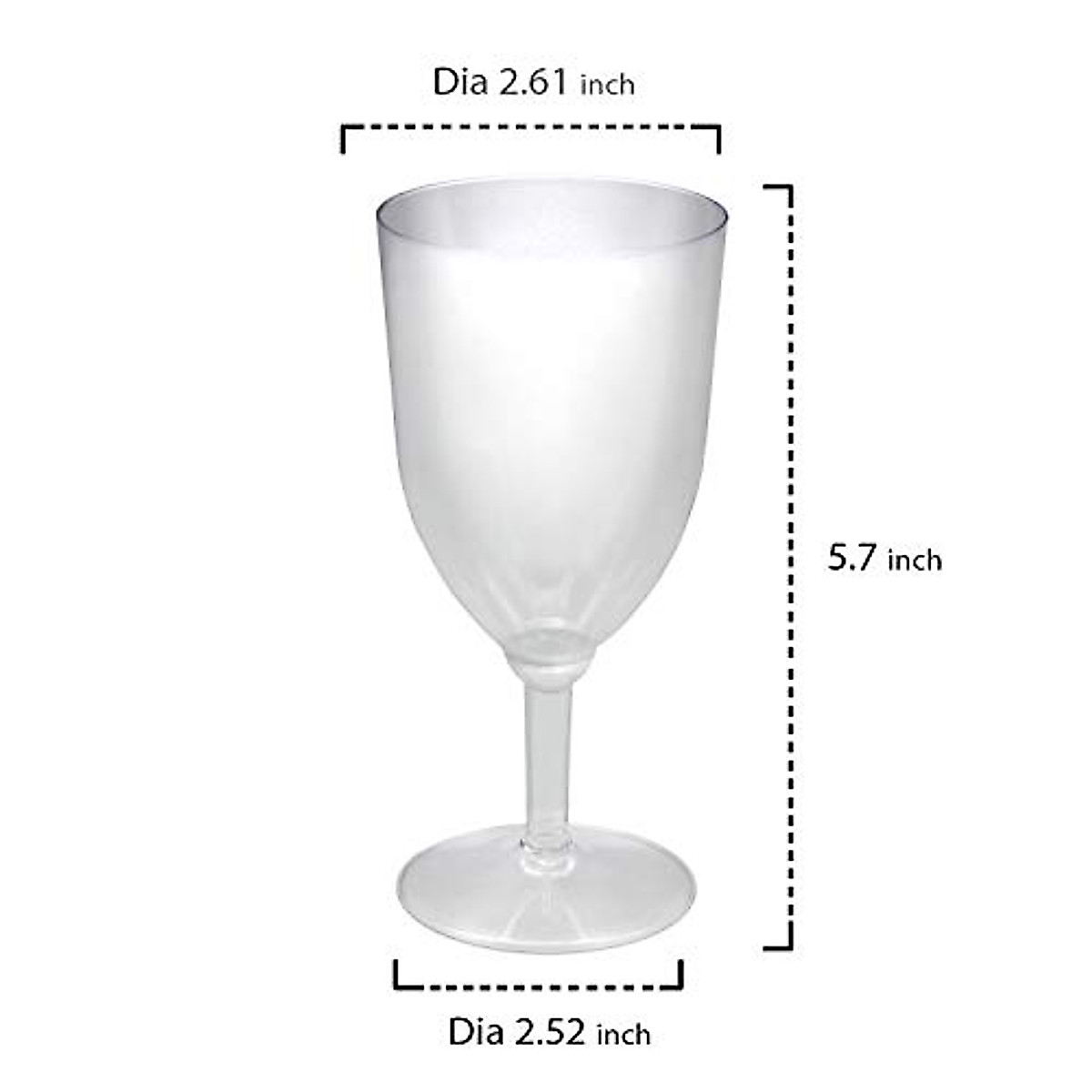 Party Essentials WINEBOX-6 Hard Plastic 1-Piece Wine Glass, 8-Ounce Capacity, Clear (Case of 48)
