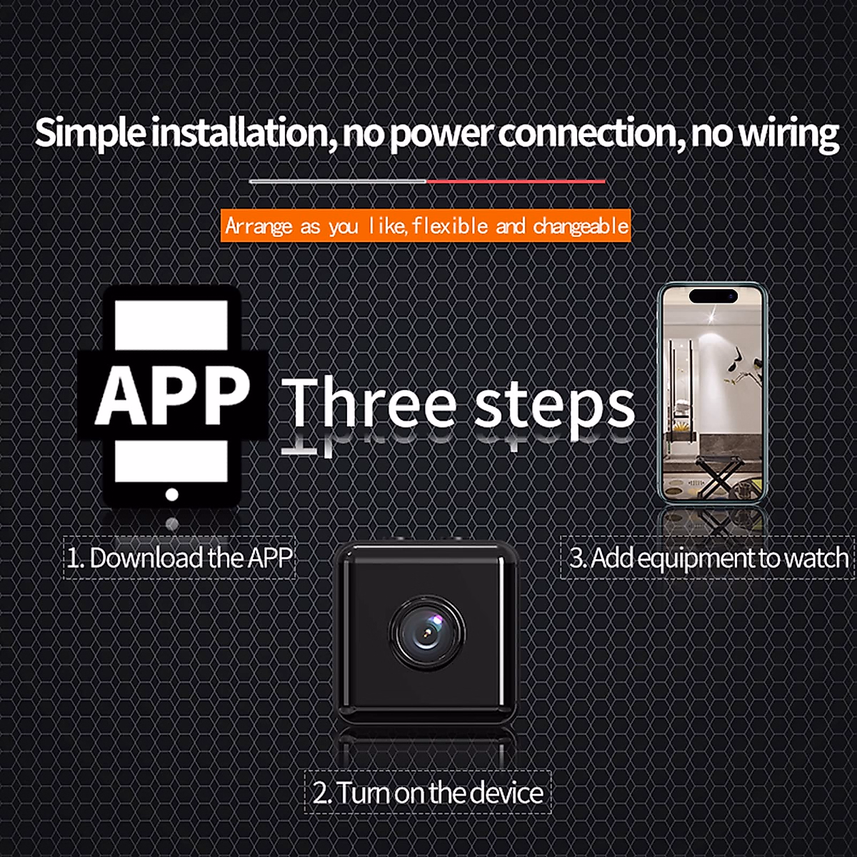 Lymoc Wireless Camera 1080P,Mini WiFi Camera Kids Pets Camera with Motion Detection Night Vision for Home Office Security,Phone Cameras for Surveillance - Size:1.5 x 1.5 x 1.5 inches