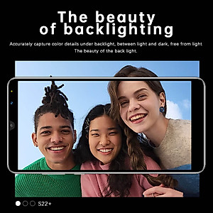 2023 Smartphone, Android Telephone S22+ 3G Smartphone Deca Core 512MB ROM 4GB RAM Mobile Phone US PLug with Earphone, Holiday Gift for Family (BLACK)