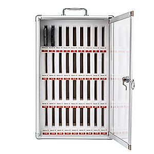 Weglae 36 Phones Capacity Storage Cabinet,Clear Cell Phone Locker Box,Wall-Mounted Cell Phones Storage Cabinet Pocket with Lock for Office Classroom