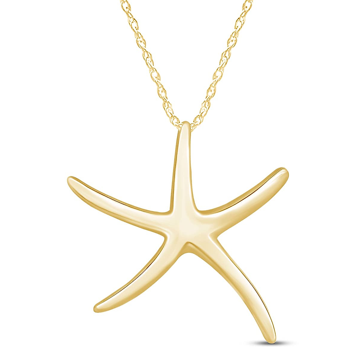 AFFY Starfish Pendant Necklace in 14K Yellow Gold Over Sterling Silver