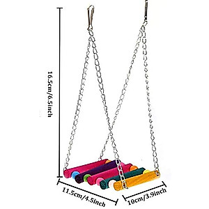 HOMEJIA Bird Chew Toys 7pcs Pet Birds Cage Toys Bird Rope Bird Swing Climbing Standing Toys Suitable for Small Parakeets, Cockatiel, Budgies Conure, Macaws, Parrots, Love Birds, Mynah, Finches