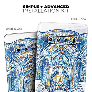 DesignSkinz Geometric Sacred Elephant Protective Vinyl Decal Wrap Skin Cover Compatible with The Samsung Galaxy S20 (Screen Trim & Back Glass Skin)