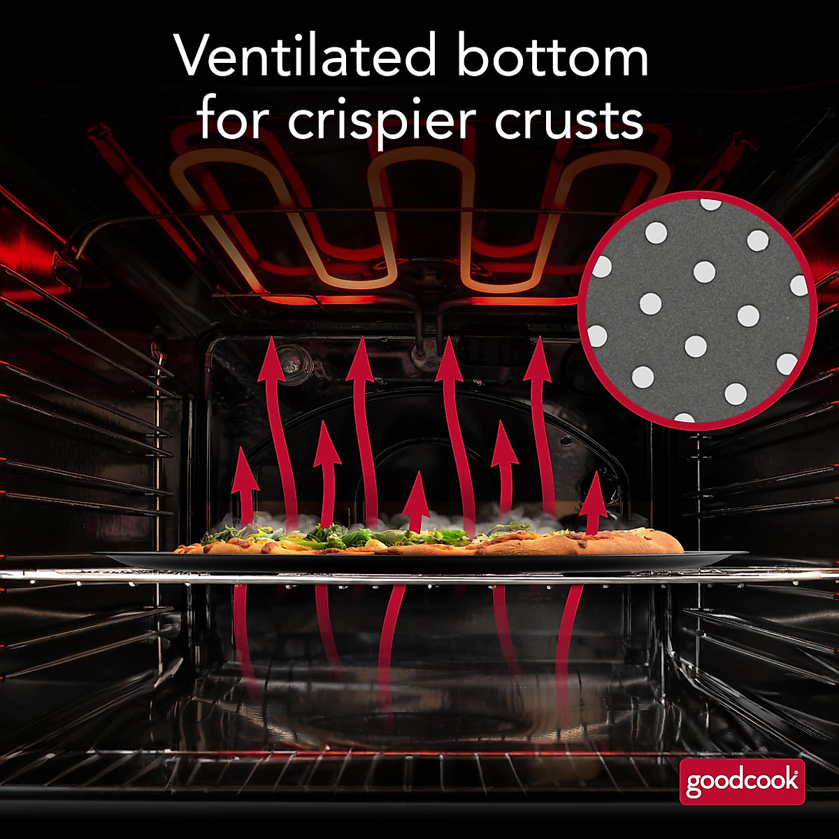 GoodCook AirPerfect 15.75" Insulated Nonstick Carbon Steel Pizza Pan with Holes