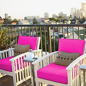 Joramoy Patio Cushion Covers 24×24×4 in - Waterproof Outdoor Seat Cushion Slipcovers Replacement Set of 2, Outdoor Chair Couch Cushion Covers for Patio Furniture with Zipper, Covers Only, Pink