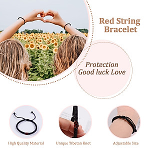 PZXHRY Best Friends Bracelet Red String Of Fate Bracelets For Friend Long Distance Matching Friendship Bracelets Gifts For Best Friend Men Women (Black)