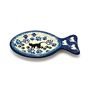 Polish Pottery Tea Bag Holder - Fish - Boo Boo Kitty