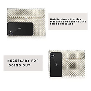 Pearl Bag for Women Girls, Hogoo Luxury White Pearl Bag Chain Bag Beaded Crossbody Bag Big Rectangle Handmade Bags Shoulder Bag Clutch Purse Bag for Wedding Bridal Shower Dinner Party Gifts