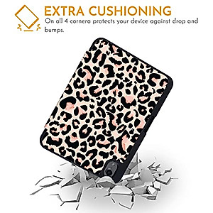 Hi Space iPad Mini 6 Case 2021 8.3 inch with Pencil Holder, Leopard Cheetah Trifold Stand Protective Shockproof iPad Mini 6th Generation Cover Auto Sleep Wake for A2567 A2568 A2569