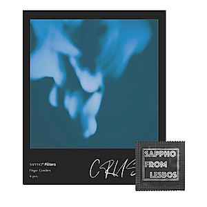 Sappho from lesbos Crush Blue Finger Condoms, Ultral Thin Lubricated Latex Fingersex Cots for STI Protection, Natural Sensitive - 6 Count, No Fragrance