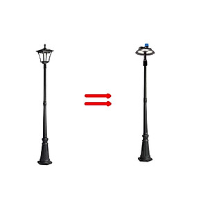 KRLED Post Top Light 100W LED Circular Area Light Dusk to Dawn (Photocell Including 13000Lm 5500K Pure White Garden Pole Lights Fixture for Street Yard Garden