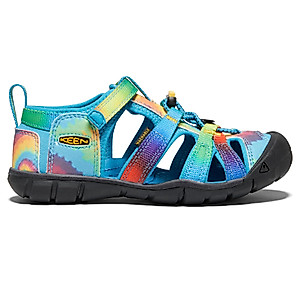 KEEN Seacamp 2 CNX Closed Toe Sandals, Vivid Blue/Original Tie Dye, 3 US Unisex Big Kid