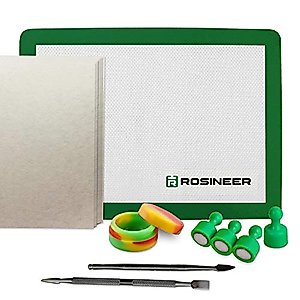 Rosineer Heat Press Starter Kit with Silicone Mat, Tools, Parchment Paper, Collection Jar, and Magnetic Pins