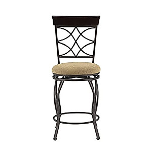 Linon Curves Swivel Counter Bar Stool 24"