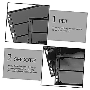 Ciieeo 30 Pcs Sheets Stamp Collection Inserts Stamps Postage Forever Postage Album Binder Sleeves Order Stamps Black Binders Stamp Loose-leaf Stamp Album The Pet A5 Standard Edition