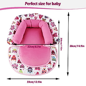 KAKIBLIN Toddler Head Support for Car Seat, Infant Car Seat Insert, Baby Soft Neck and Body Support Pillow for Carseat, Pink