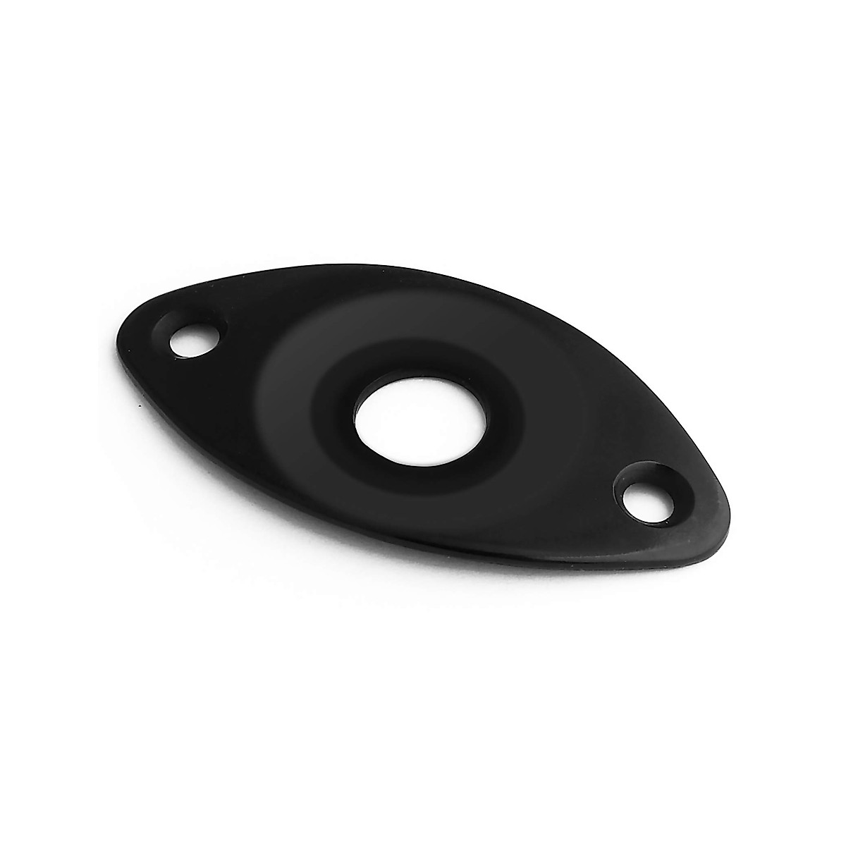 Holmer Guitar Jack Socket Plate Curved Recessed Oval Football Style Output Jack Plate Compatible with Les Paul Ibanez Jackson Guitar or Bass Parts with Screws Black.