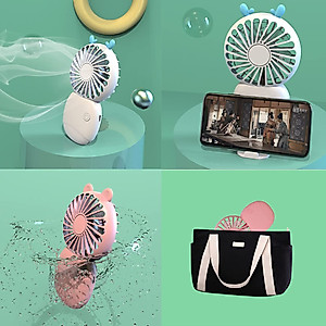 Xbgozly Handheld Fan, Personal Mini Fan With Rechargeable Battery Operated 3 Adjustable Speed, Portable Hand Held Fan For Girls Women Kids Outdoor Travelling Or Indoor Office Home (Pink)