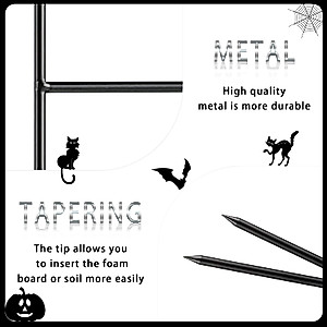 Hotop Halloween Tombstone Metal Stakes for Foam 6.5 x 3 Inches Tombstone Graveyard T Shaped Stakes for Halloween Outdoor Graveyard Yard Lawn Decorations(Silver, Black,20 Pieces)