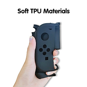Protective Case for Nintendo Switch, Soft Silicone Slim Case Cover Compatible with Nintendo Switch OLED. (Black 1PCS)