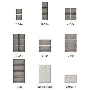 HOMES: Inside + Out Apexa 2-Drawer Wooden Stackable Storage Drawers, Small Food Pantry Cabinet, Cajonera De Madera, Underbed Drawer Dorm Teen Room Decor & Bedroom, Home Office, Kitchen, Taupe Grey