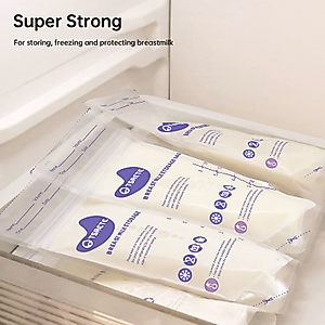 TSRETE Breastmilk Storage Bags Temperature Sensing Discoloration - 120 Count Leak Proof Double Zipper Seal Self Standing Breastmilk Bags for Breastfeeding, Space Saving for Refrigeration - 6 OZ/180ml