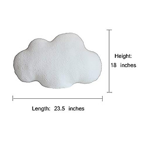 FLYING BALLOON Lovely Cartoon Clouds Shaped Throw Pillows Waist Rest Cushion Bedrest Reading Pillows Chair Back Cushion for Bedroom Office Car