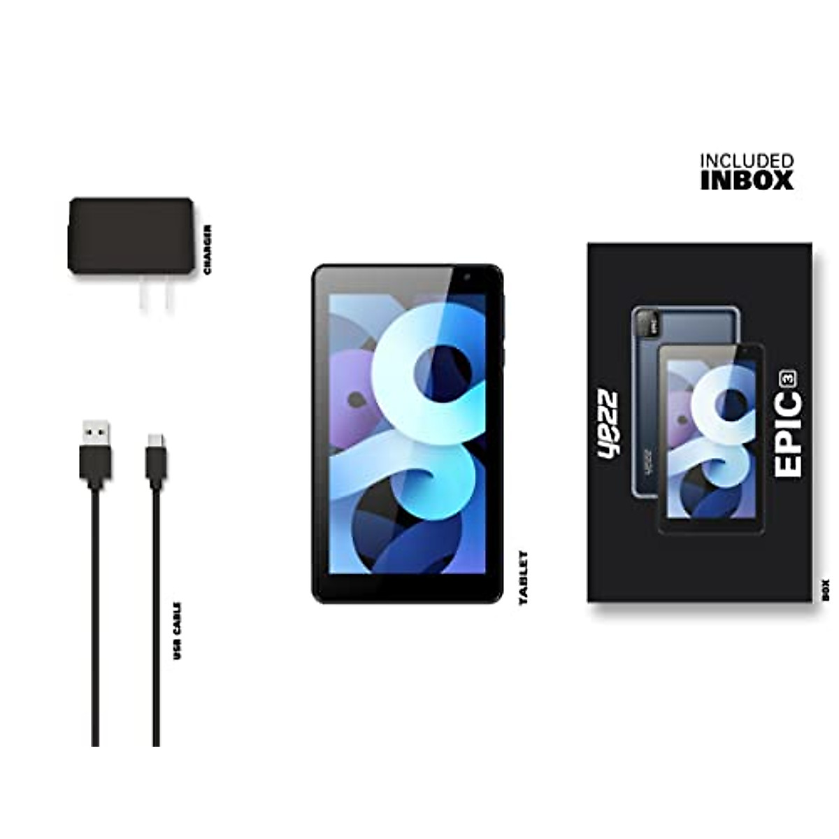 Yezz Epic 3 Tablet, 7" TN Display, 32 GB, Latest Model (2022, WiFi only), Designed for The Whole Family, 1 Year Warranty in The US, Blue