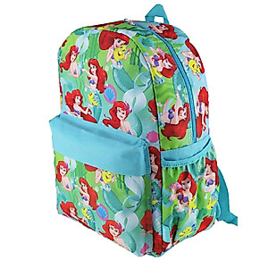 Disney's The Little Mermaid 16 inch All Over Print Deluxe Backpack With Laptop Compartment