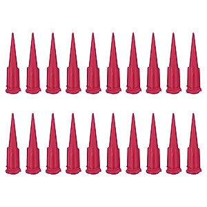 PATIKIL 25Ga Tapered Tip Dispensing Needle, 50Pcs Plastic Needle Tube Blunt Tips with Luer Lock for Glue Oil Applicator, Red
