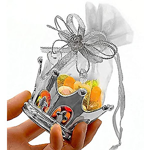 JC HUMMINGBIRD JCHB 24 Pieces Fillable Silver Crown with Pouch Party Favors