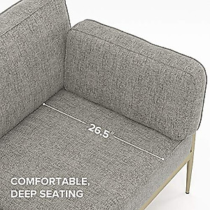 ZINUS Janelle Gold Metal Loveseat / Steel Framework with Upholstered Cushions / Easy Assembly