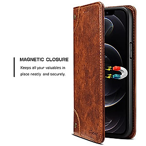 SINIANL Compatible with iPhone 13 Leather Case, iPhone 13 Wallet Folio Case Book Design with Magnetic Closure Kickstand Card Slots Flip Cover for iPhone 13 6.1 inch 2021 Khaki