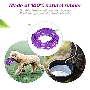 Feeko Dog Chew Toys for Aggressive Chewers Large Breed, Natural Rubber Indestructible Dog Toys, Tough Durable Puppy Chew Toy for Medium Large Dogs - Fun to Chew, Chase and Fetch(Purple)