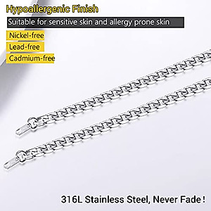 PROSTEEL Chain Bracelet Mens Women Man Jewelry Gifts Him Curb Chains Silver Bangle Stainless Steel Cuban Link Bracelets for Men